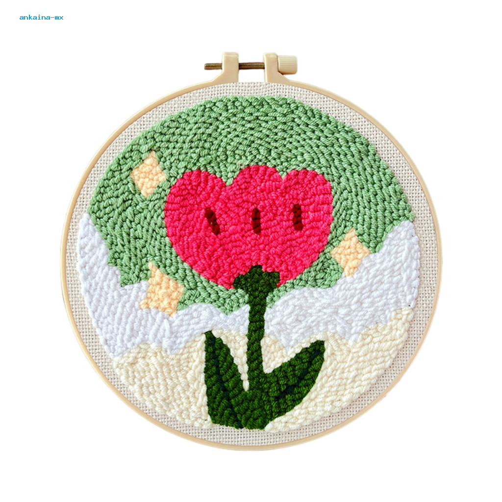 Beginner-friendly Embroidery Set Punch Stitch Kit for Beginners Easy ...
