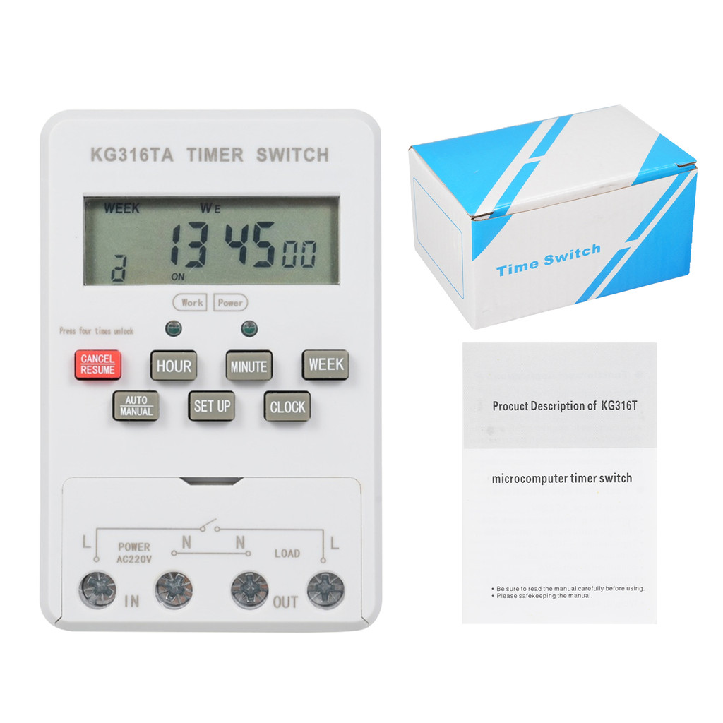 KG316TA 220V Timer Switch Automatic Digital Timer Switch Microcomputer Time Control Switch ...