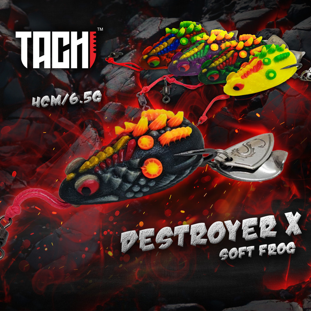TACHI Destroyer X Soft Frog Katak Top Water Lure 4cm/6.5g LV Blade ...