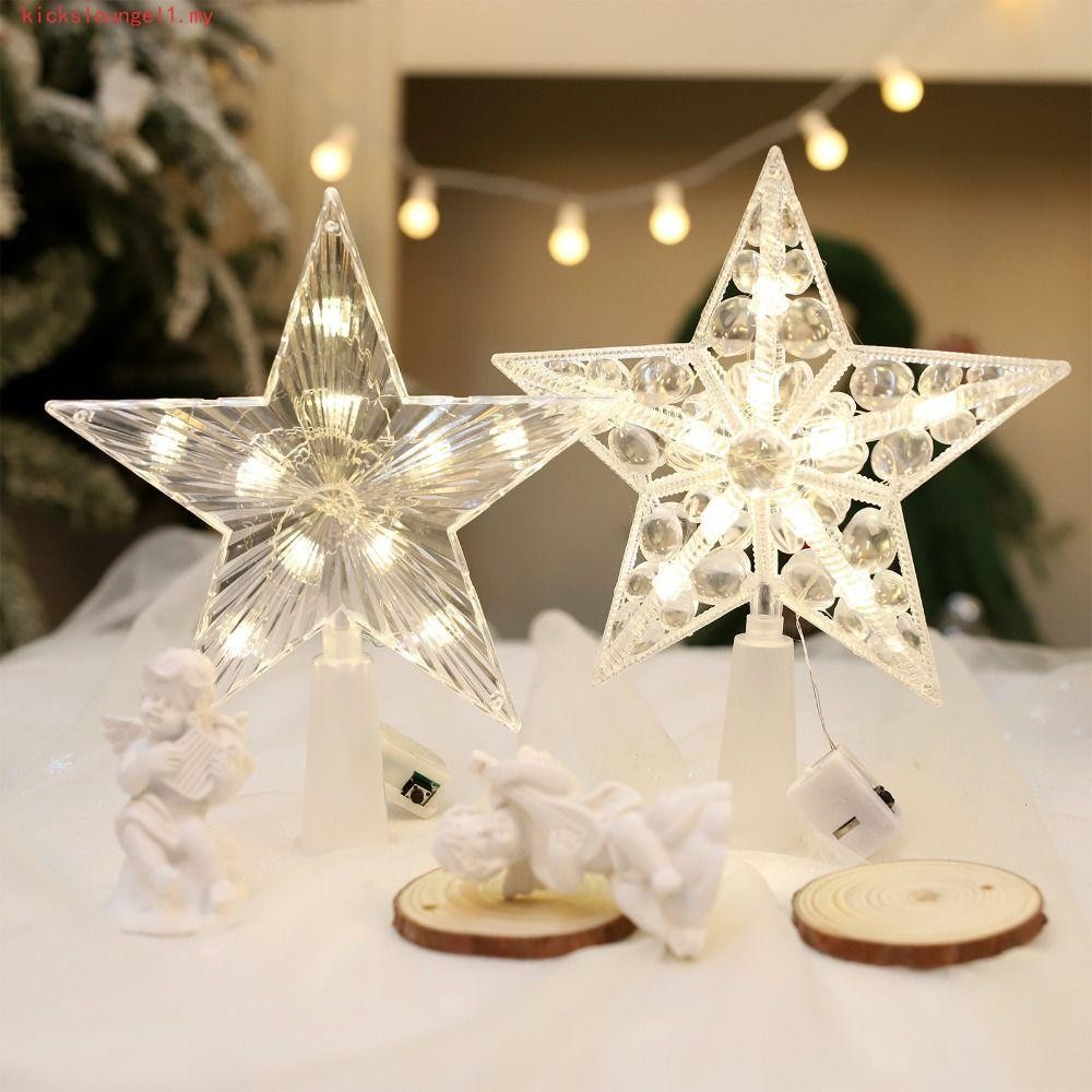 KICKSLOUNGEL Christmas Star Tree Toppers, Transparent Warm/Colorful ...