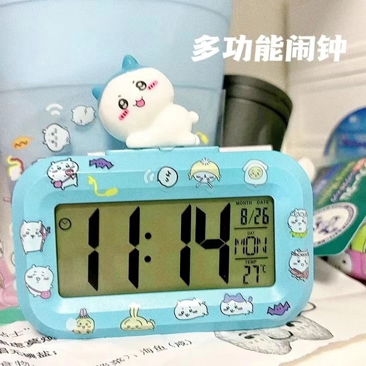 New Chiikawa Alarm Clock Luminous Table Clock Multifunctional Bedside ...