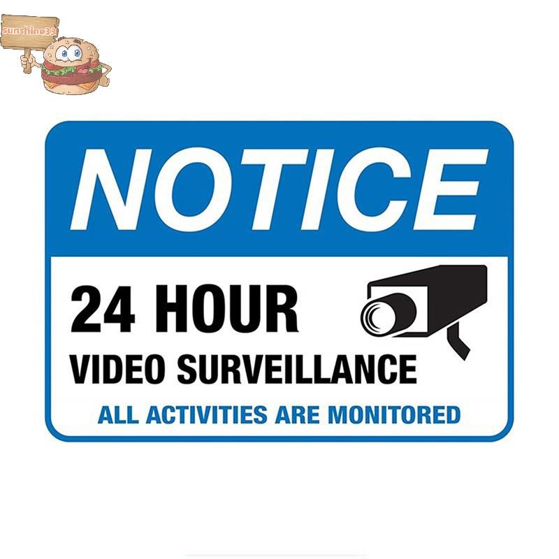 sun Security Camera Vinyl Sign Weatherproof Sticker Video Surveillance ...