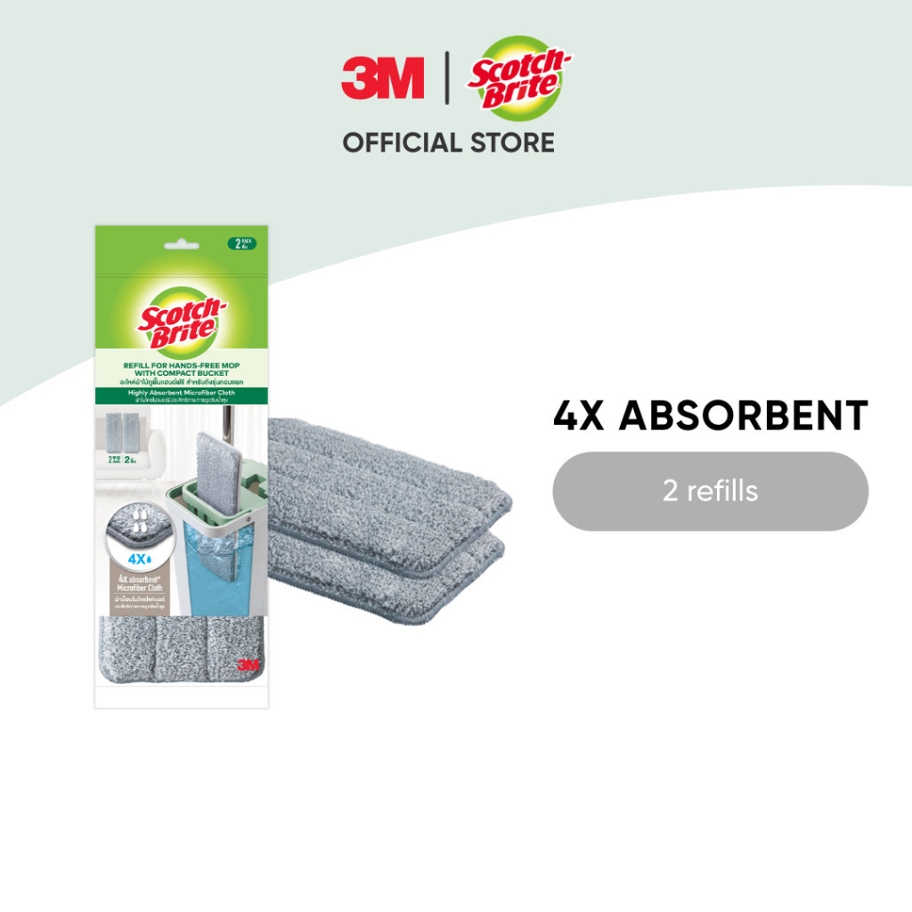 3M™ Scotch-Brite™ Hands-Free Mop with Compact Bucket Refill, 4x ...