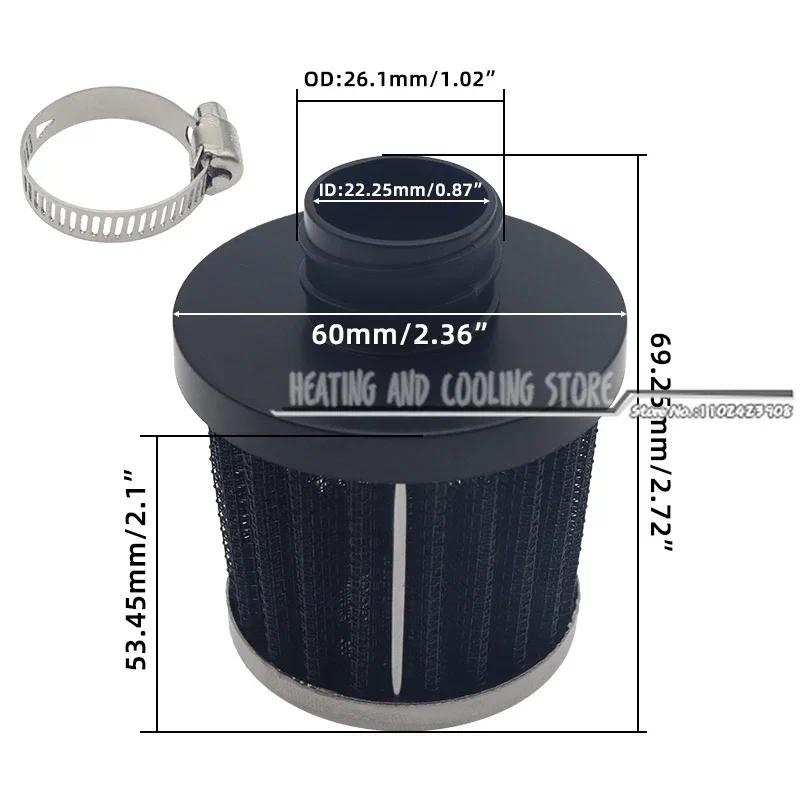 25mm Air Diesel Parking Heater Intake Filter Silencer Intake Pipe+Clamp ...