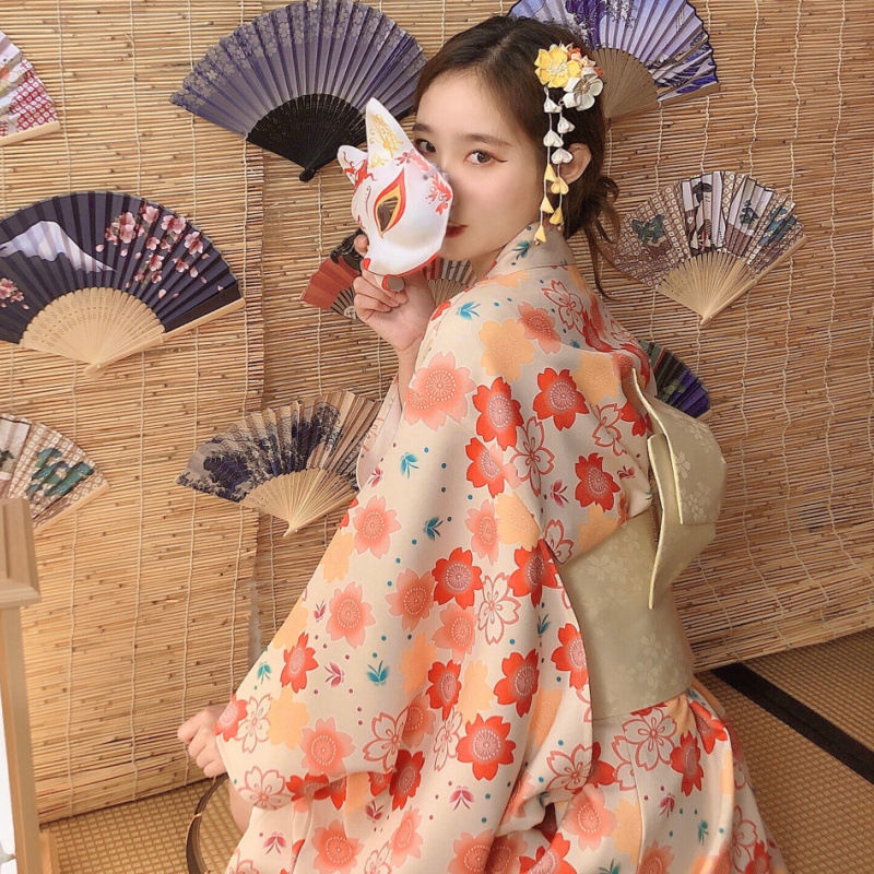 Kimono Female Japanese Traditional Formal Wear Improved Yukata ...