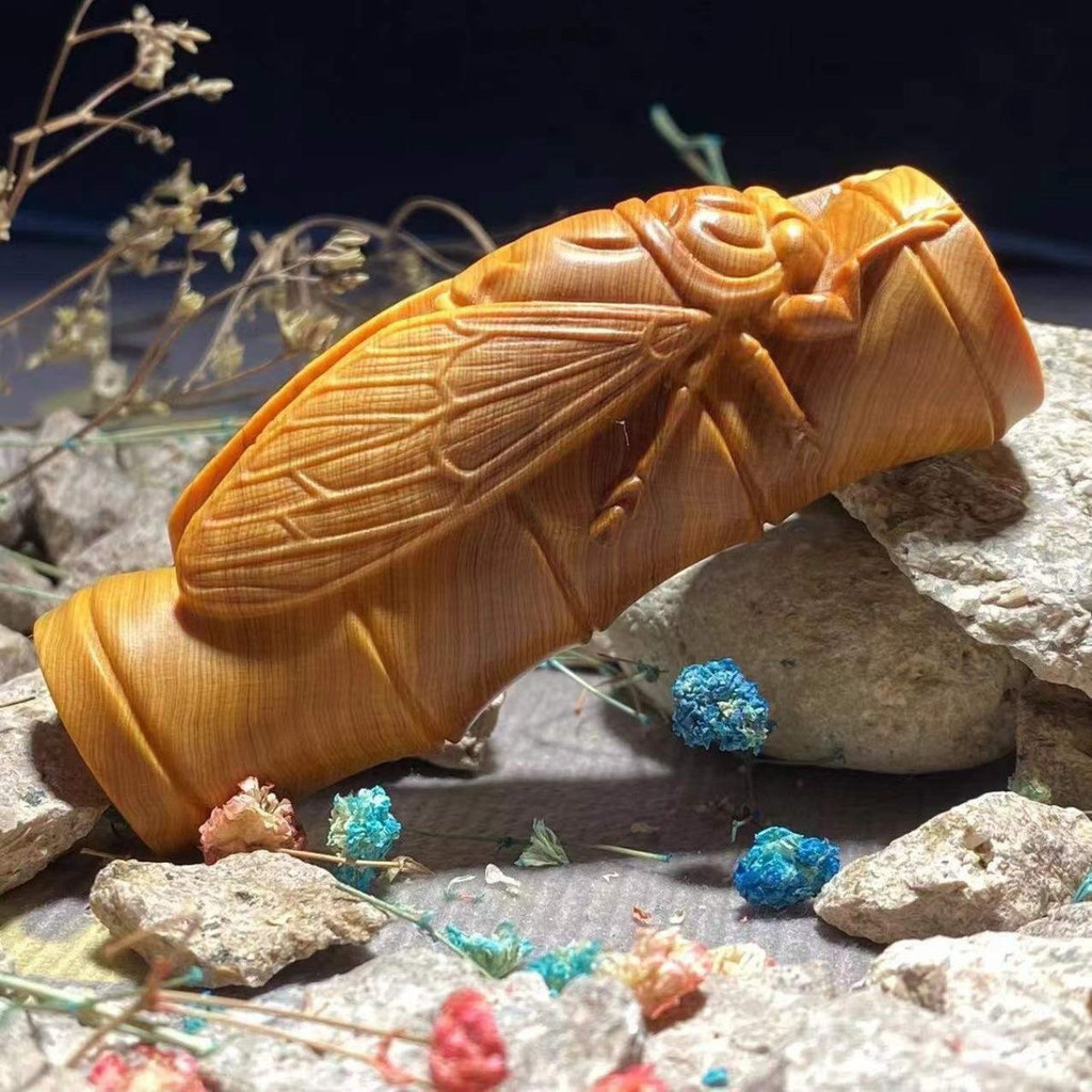 Official Thuja Wood Handle Piece Golden Toad Hug Bamboo Taihang Red Oil ...