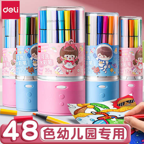 pensil warna colour pencil Pen cat air Deli 24 warna tadika boleh ...