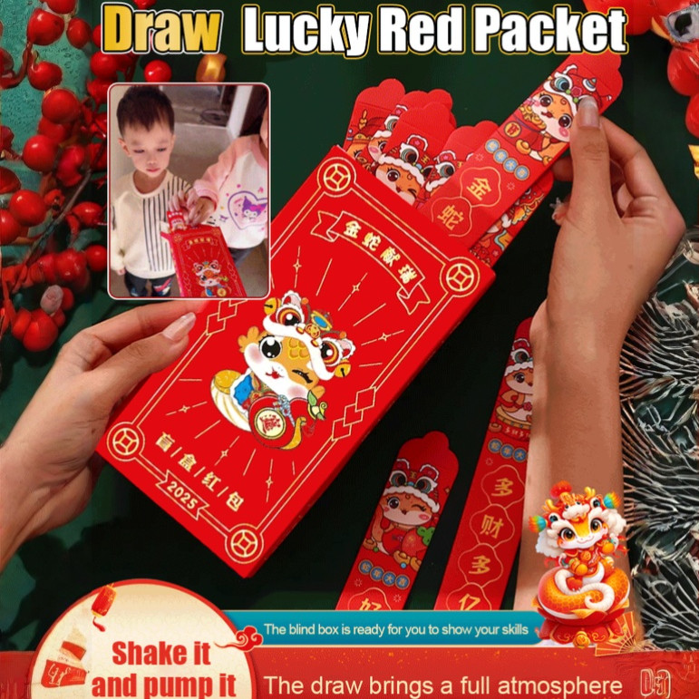 [Good Luck Fortune] 2025 Year Of The Snake Lucky Red Envelope Lottery ...