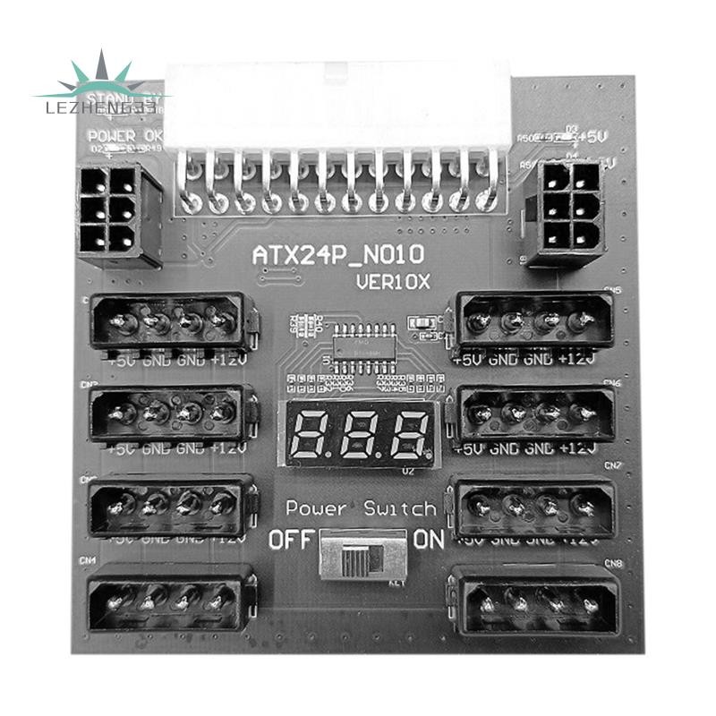 ATX24Pin Power Conversion Board with Voltage Display Converts 2 6Pin 8 ...