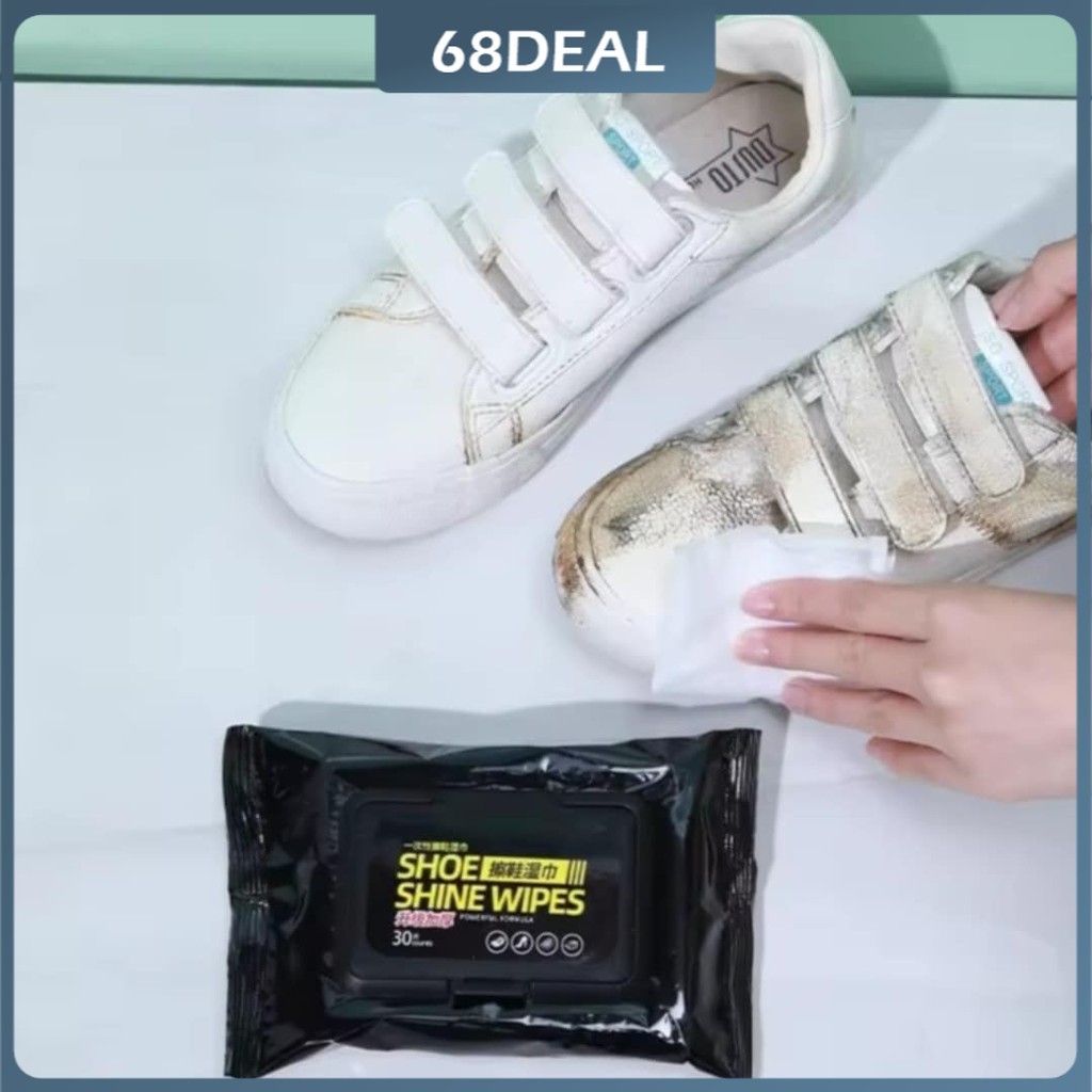 [Johor Stock] 12/80pcs Shoe Cleaning Disposable Wet Tissue Quick Shine ...