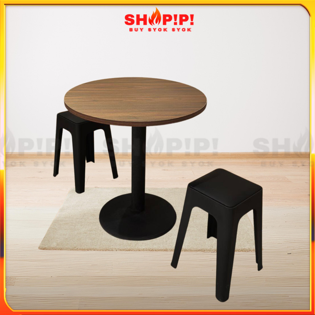 Shopipi Round Cafe Table Set 1+2 PU Cushion Stool Dining Table ...