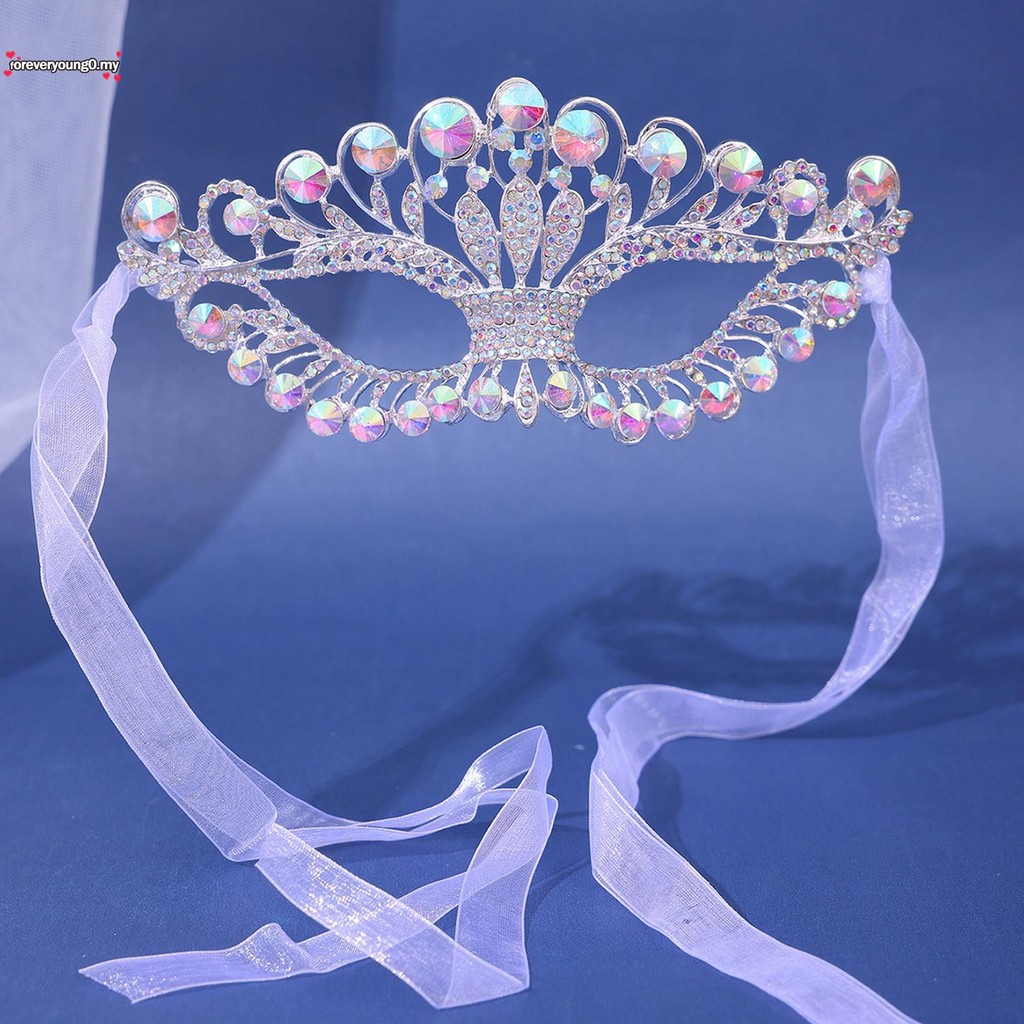 Women Crystal Masquerade Mask Rhinestone Fancy Mask Evening Party Mask ...