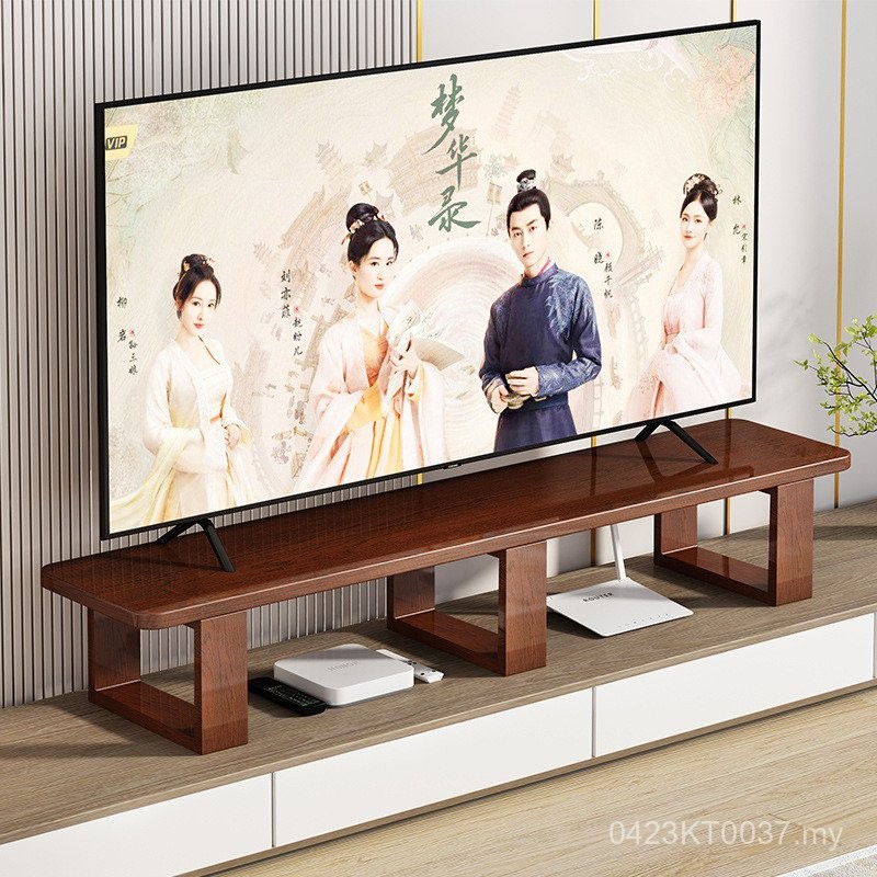 LCD Solid Wood High Side Living Room TV TV Stand Base Cushion High TV ...
