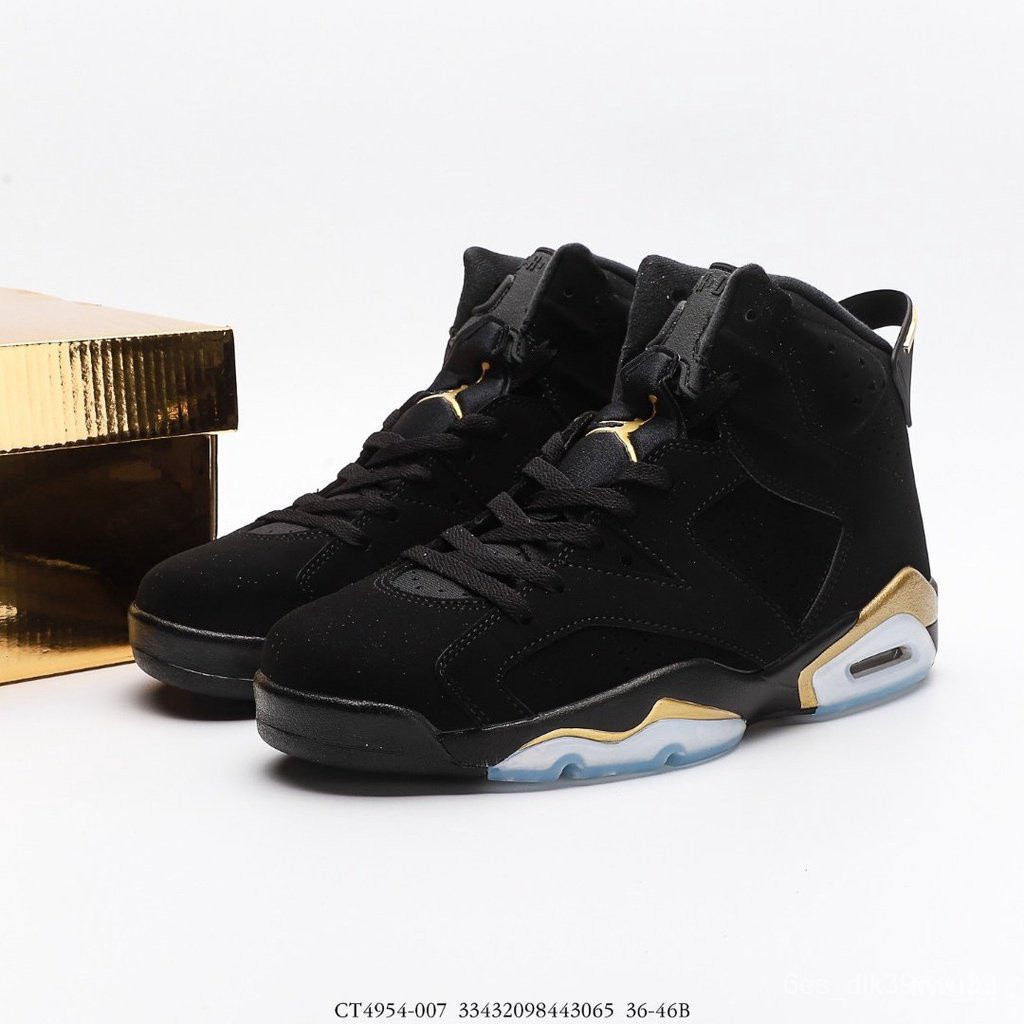 Original Nike brand Air Jordan 6 DMP AJ6 black gold men's cultural ...