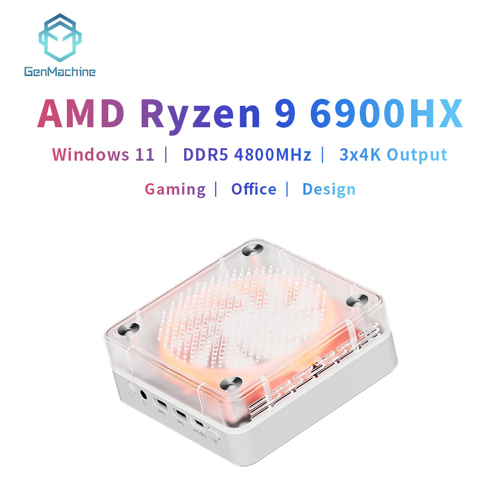 GenMachine Portable Mini PC AMD Ryzen 9 6900HX Mini PC Windows11 8 ...