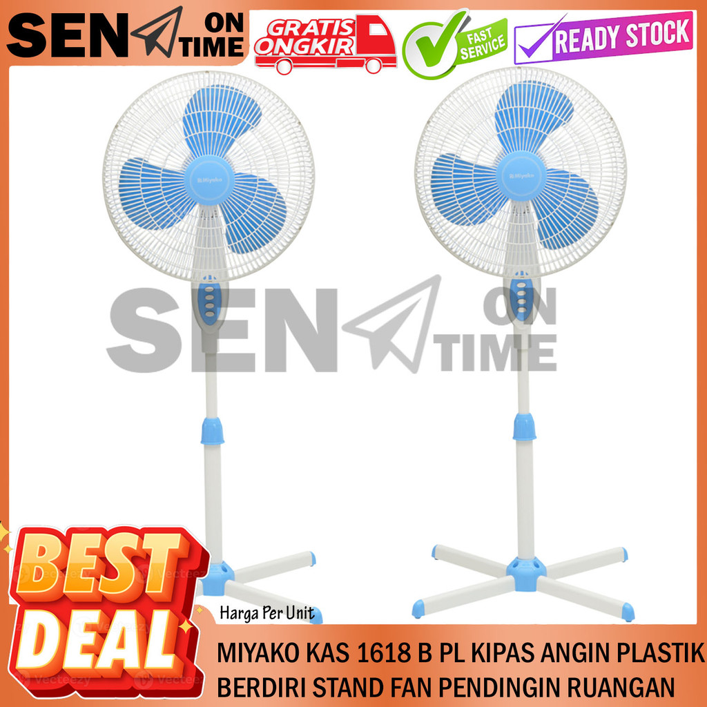 Cross Foot Fan Miyako Kas 1618 B PL Standing Fan 16 Inch Standing Stand Power Fan Electric ...