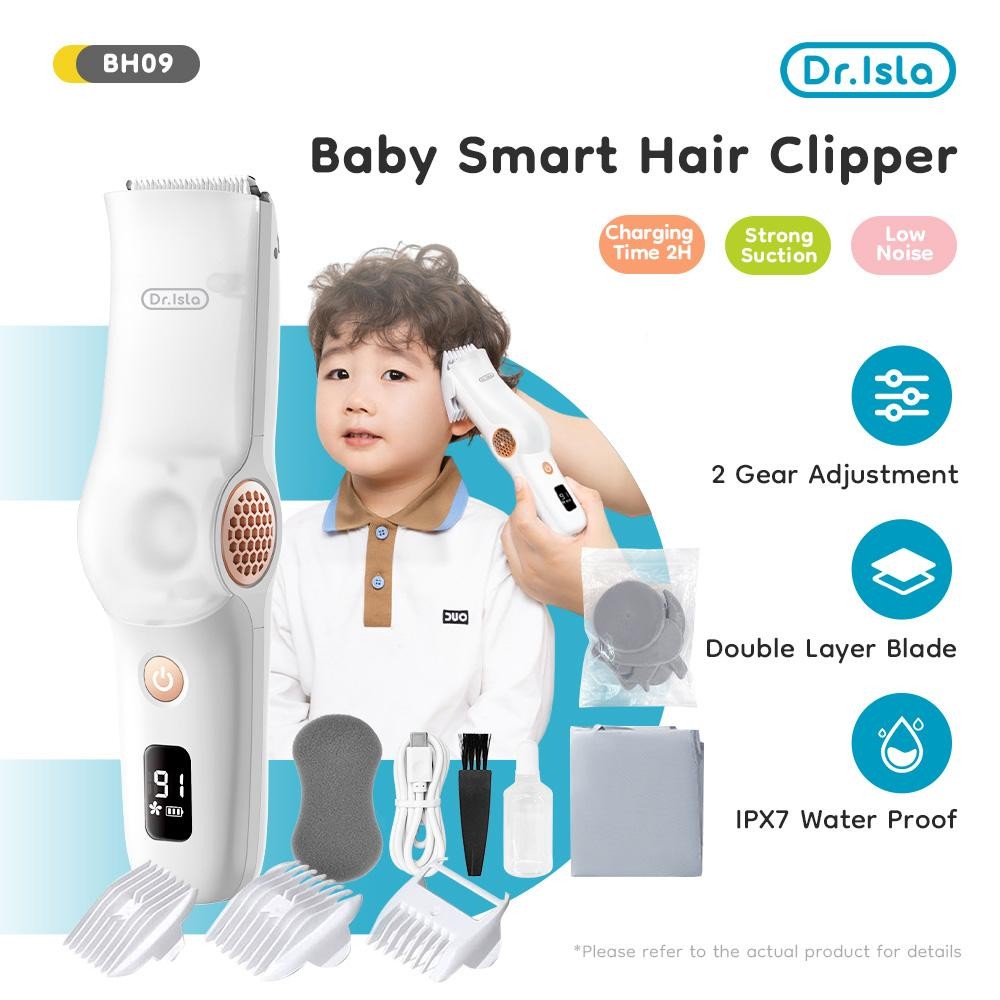 Dr.Isla Baby Kids Hair Trimmer Auto Suction Baby Hair Clipper Baby ...