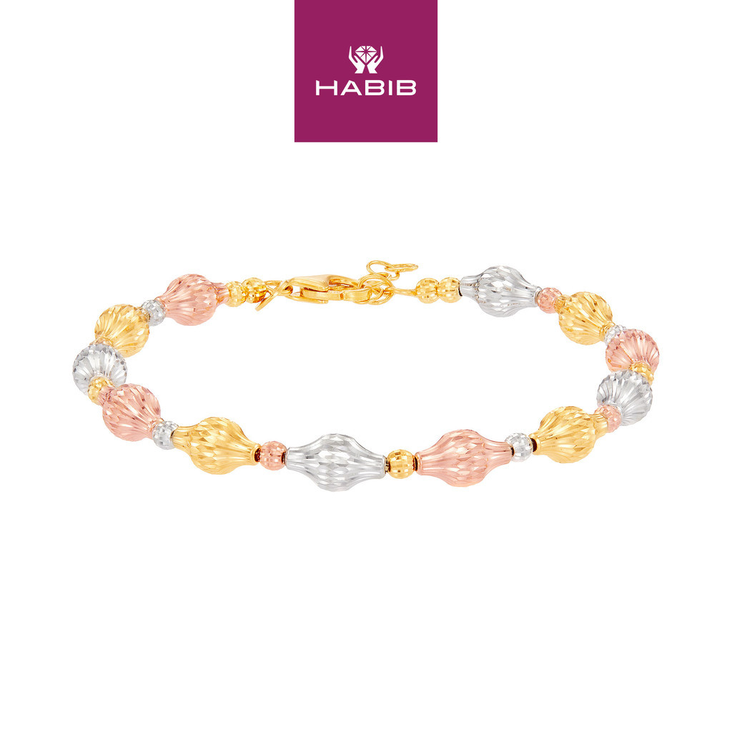 HABIB Oro Italia 916 Yellow, White and Rose Gold Bracelet GW52341024-TI ...