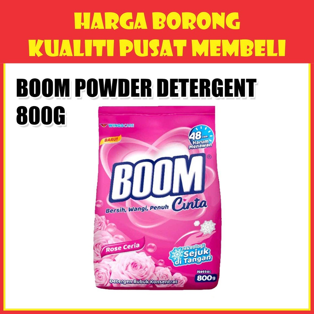 BOOM Cinta Deterjen Bubuk 800g rose Detergent Powder | Shopee Malaysia
