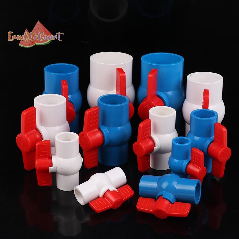 [ECM] 1Pcs I.D 20~63mm Blue/White PVC Pipe Socket Ball Valve Female ...