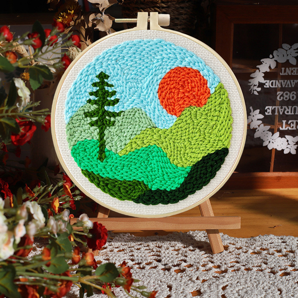 Easy Embroidery Kit Punch Stitch Kit for Beginners Easy Diy Punch ... Easy Embroidery Kit Punch Stitch Kit for Beginners Easy Diy Punch ...