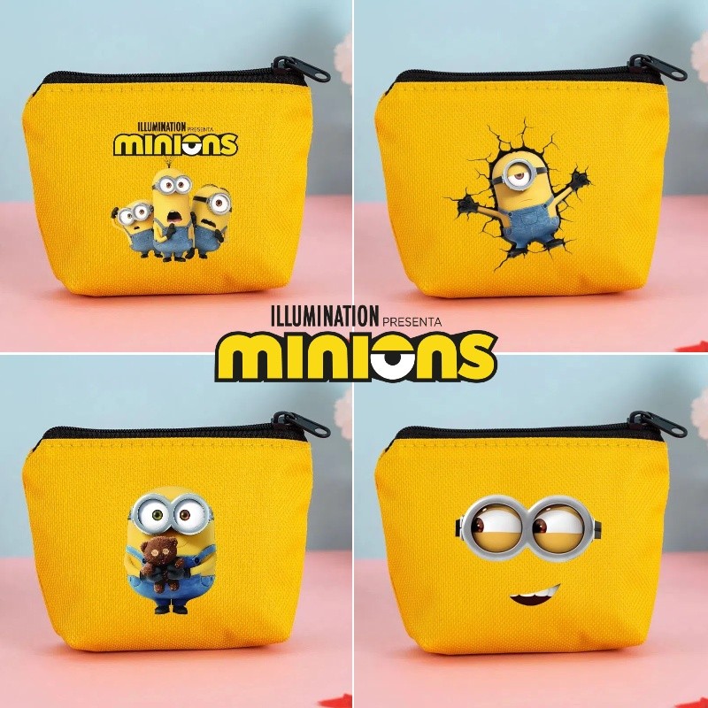 Minion Cartoon Wallet Canvas Waterproof Change Storage Bag Zipper Coin ...