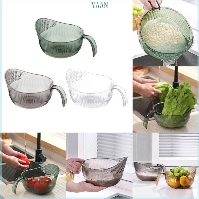 YAAN Rice Washer with Handle PET Material Ergonomic Grip Rice Washing ...