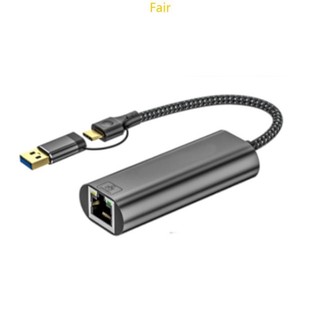 Fair USB+Type C to Ethernet Adapter 10 100Mbps Networking Adapter RJ45 ...