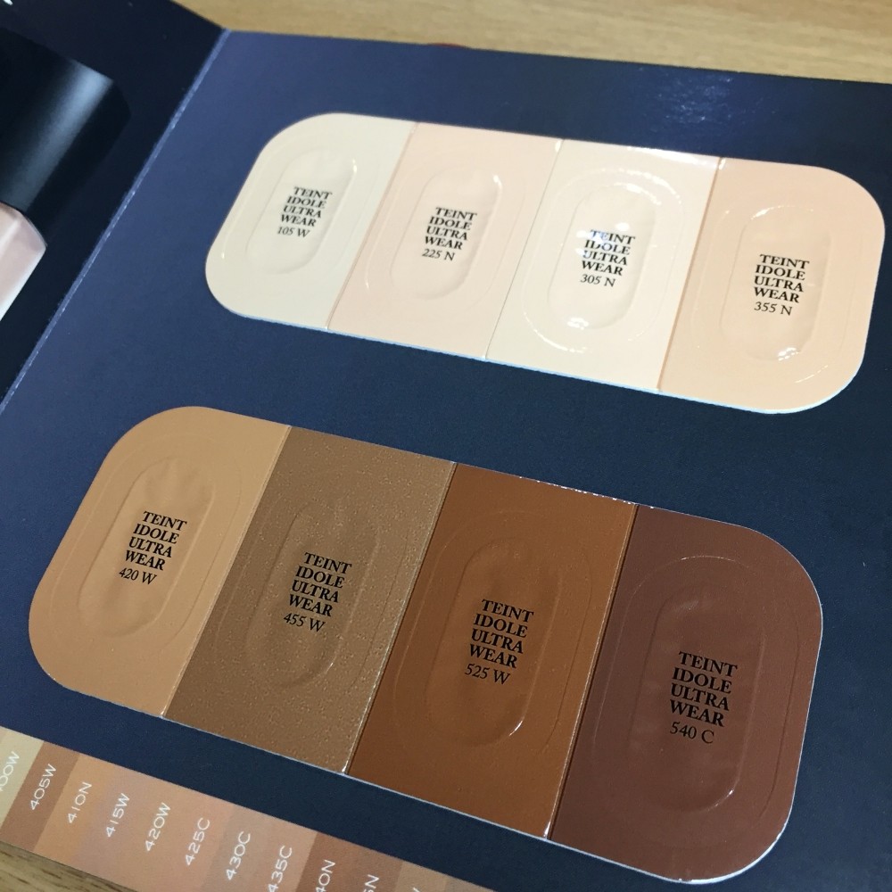 Foundation Tint Idole Ultra Wear Long Wear Foundation sample card ...