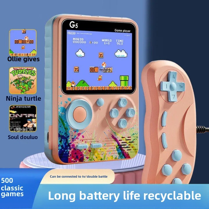 Mini Game Console 500 in 1 Retro FC Handheld Gameboy, 3 Inch TFT Screen ...