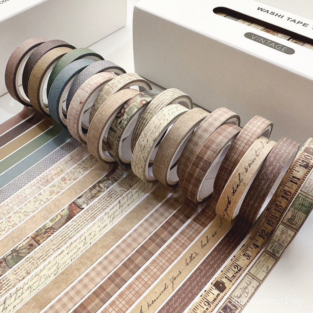 20 Rolls/Box Handbook Thin Tape Dividing Line Retro Tape ins Style ...