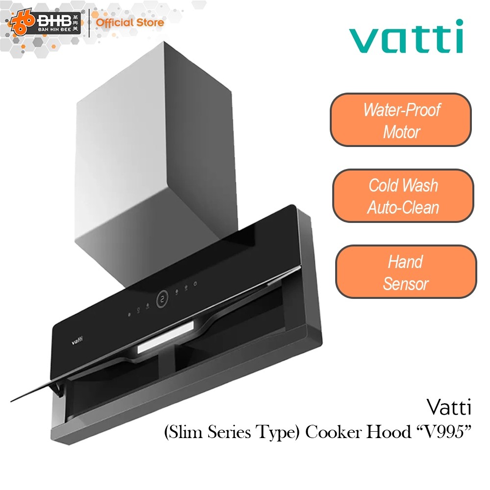 Vatti “Slim Series Type” Cooker Hood 2050M3/H V995 Auto Clean - V995 ...