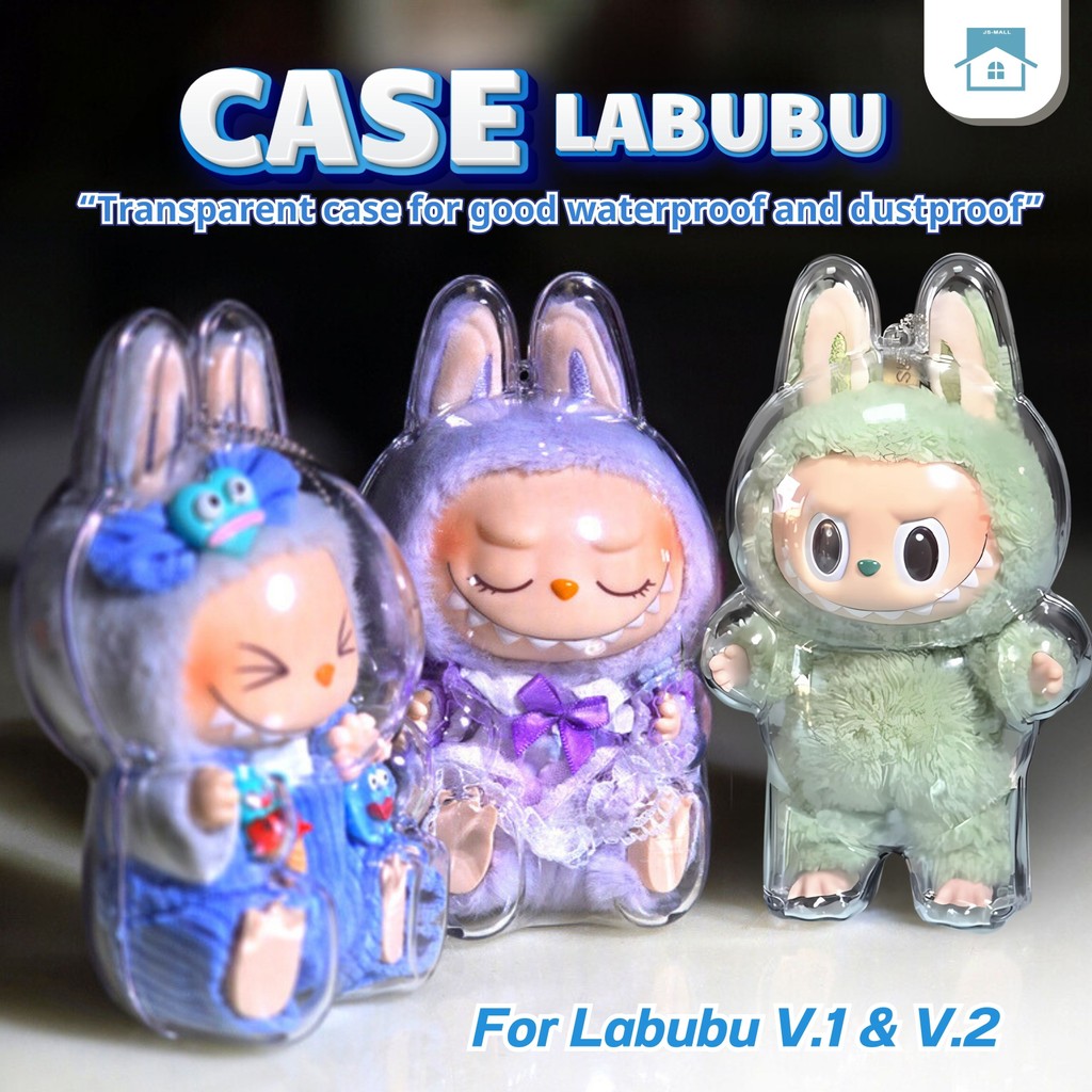 Labubu V1 V2 Protective Acrylic Case Hard Shell Portable Blind Box Cute ...
