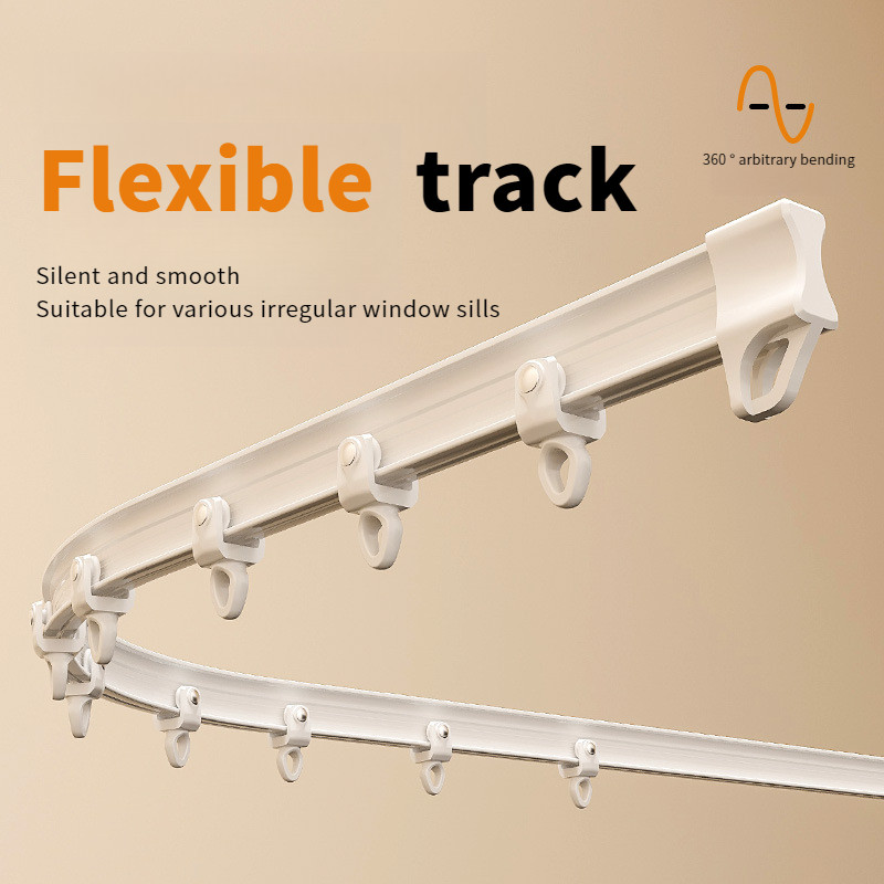 Curtain Track Top-mounted Guide Track Bendable Silent Bay Window Bend ...