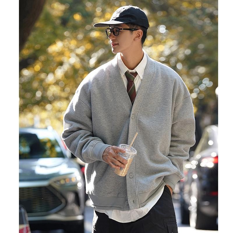 raya2025 Men's loose large open V-neck wool sweater | Shopee Malaysia