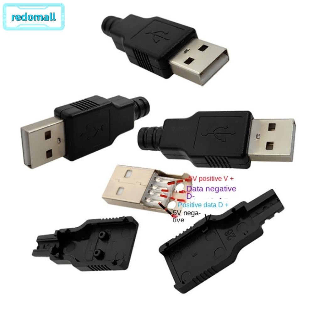 REDOMALL Type A USB Plug, Black With Male USB Socket, USB Connector ...