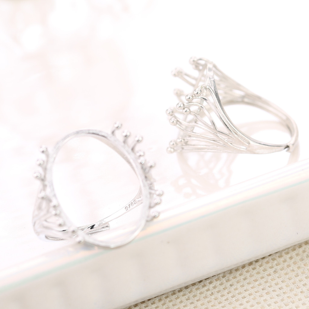 Ring Frame Ore Ring Setting Crown Simple Inlaid Ring Setting Zircon ...