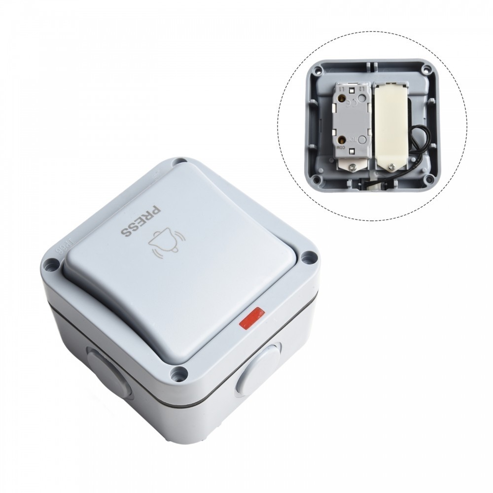 Outdoor Waterproof Doorbell Button Switch IP66 Certified Sturdy Plastic ...