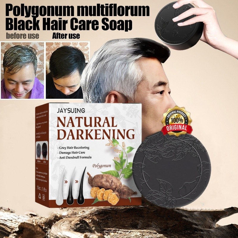 Sabun Rambut Hitam Jaysuing Black Hair Soap Dye Grey Hair Treatment ...