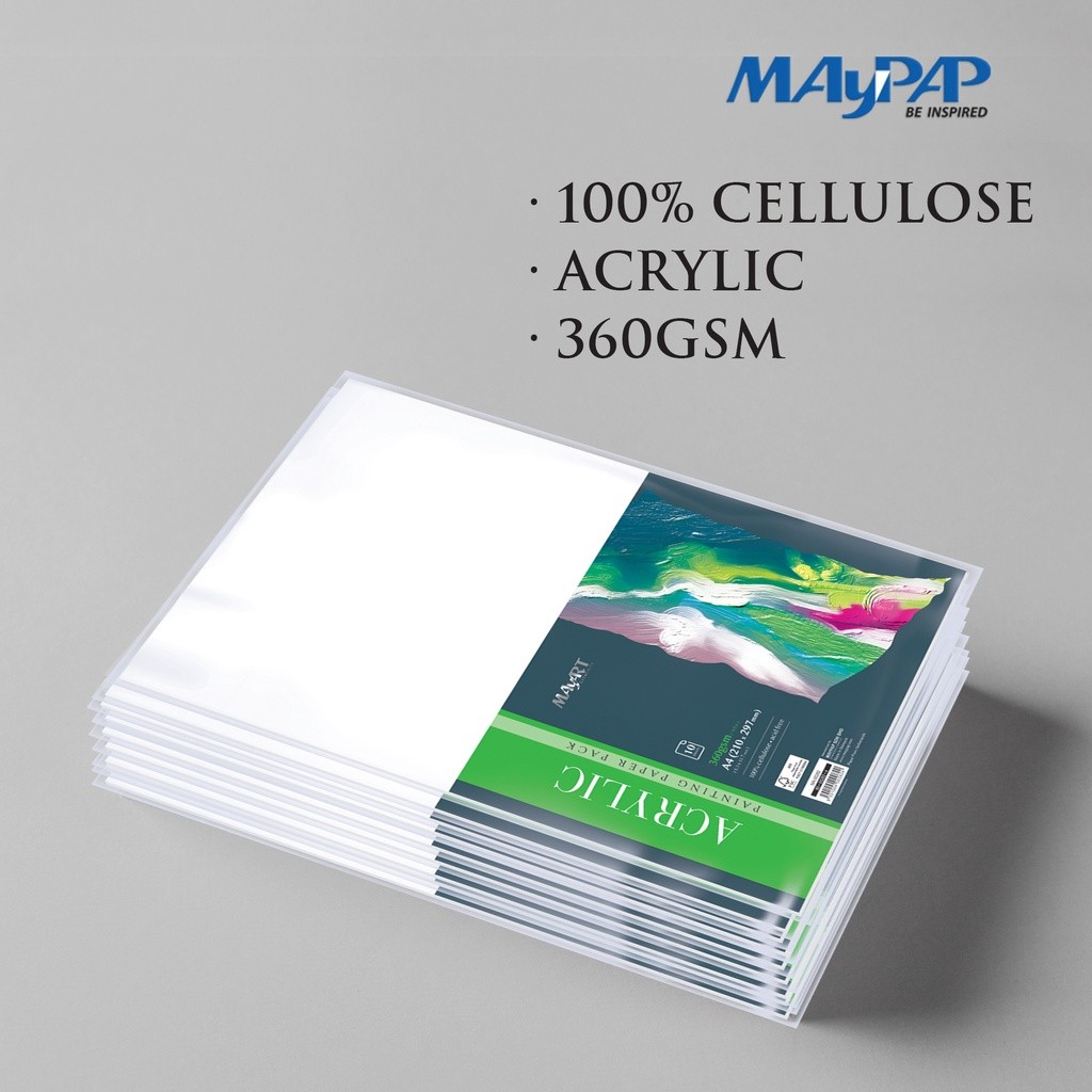 MayArt SC Acrylic Painting Paper Pack 360gsm A3/A4 Pek Kertas Lukisan ...