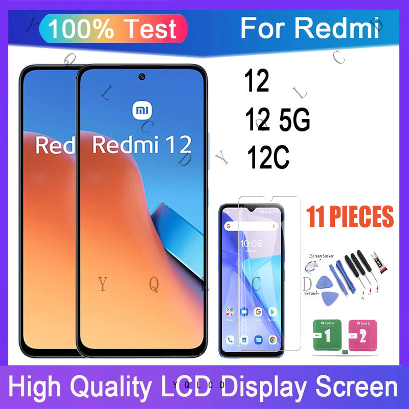 Original Redmi 12 12 5G 12C LCD Display Touch Screen With Frame ...