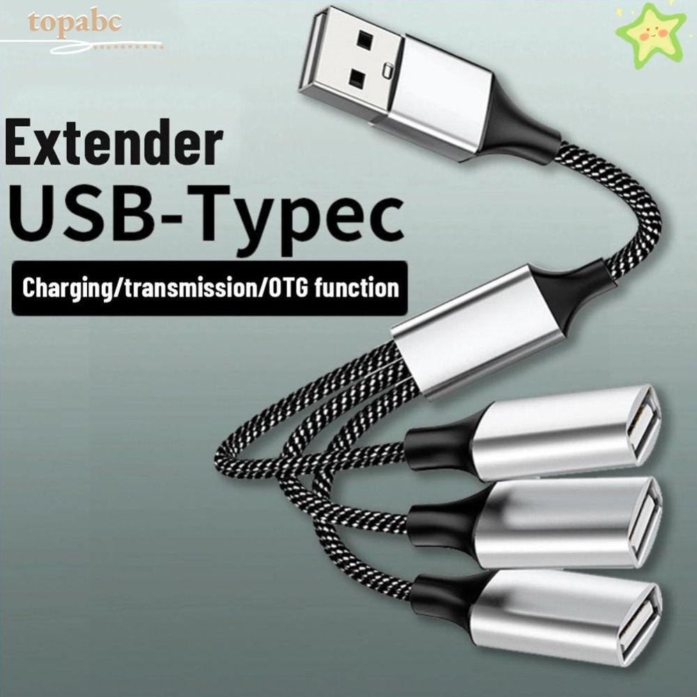 TOPABC USB Expander For PC Laptop Converter Extension Cable OTG Adapter ...