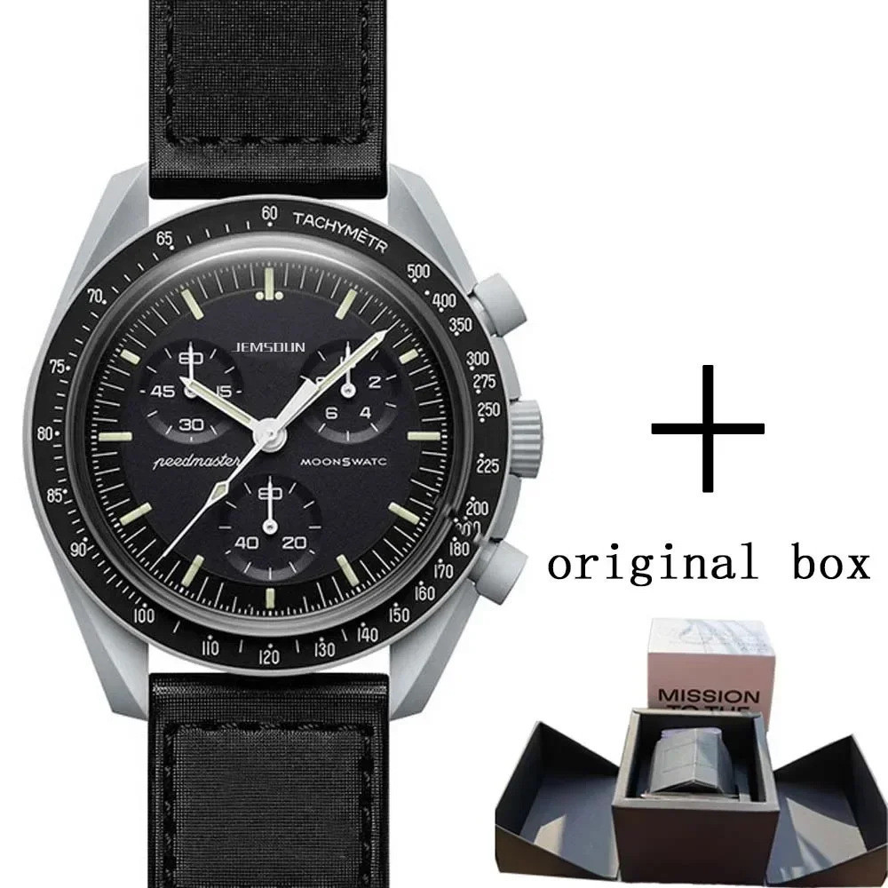 Full Packaging OM Planet Series Men's Plastic Case Watch Quartz 6-Hand ...