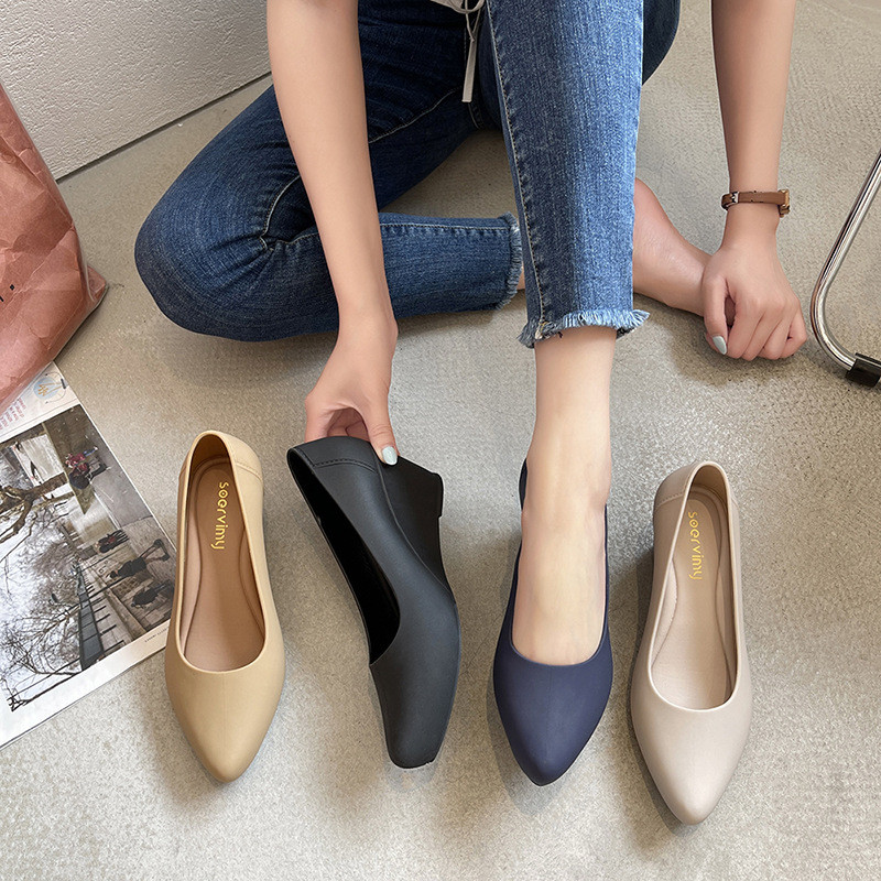 Closed toe wedge hidden heel waterproof fashion jelly pumps rubber ...