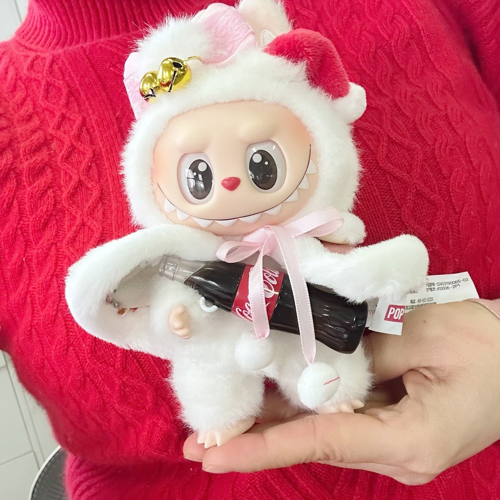Labubu POP MART V3 17cm Plush Doll Third Generation New Year Cloak ...