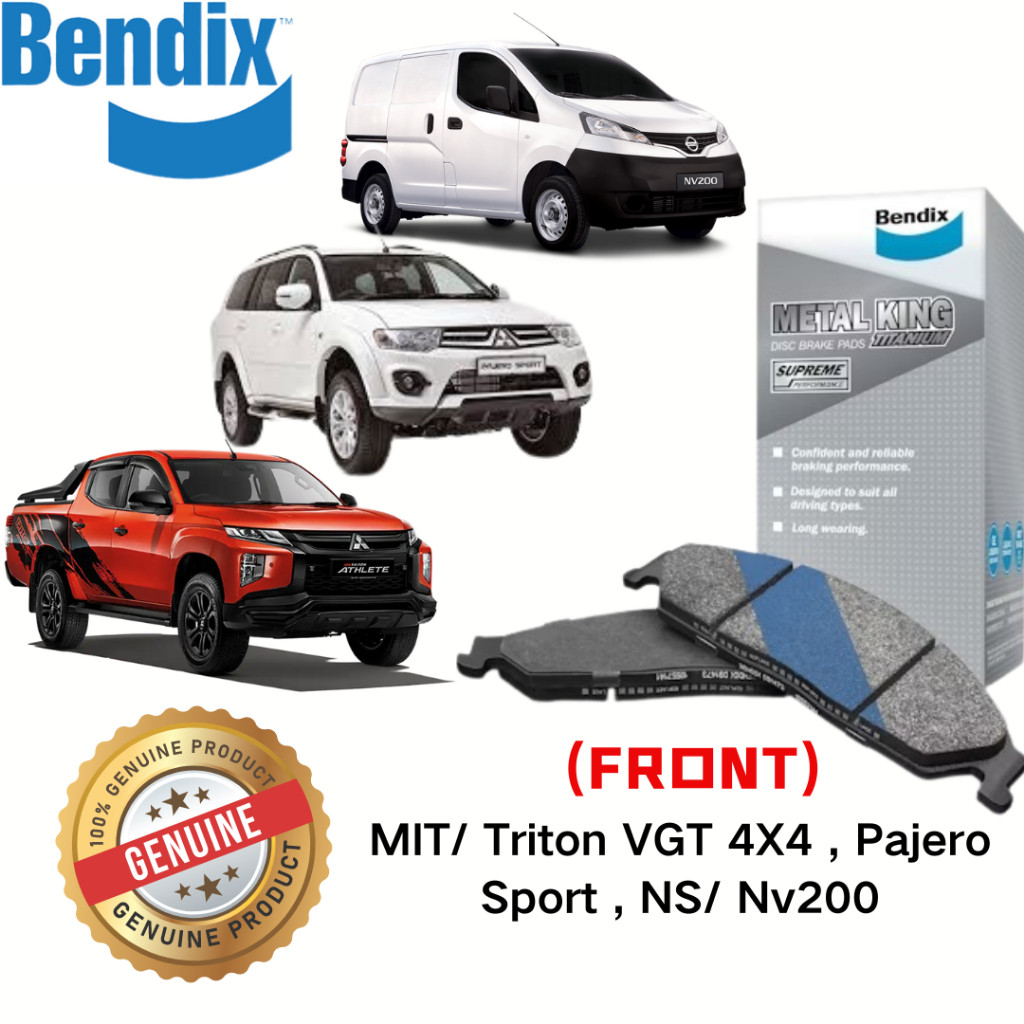 Original Bendix DB2376MKT Front Brake Pad - Mitsubishi Triton VGT 4x4 ...