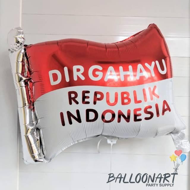 MERAH Foil Balloon Dirgahayu Flag/17 August/Merdeka/Red and White Flag ...