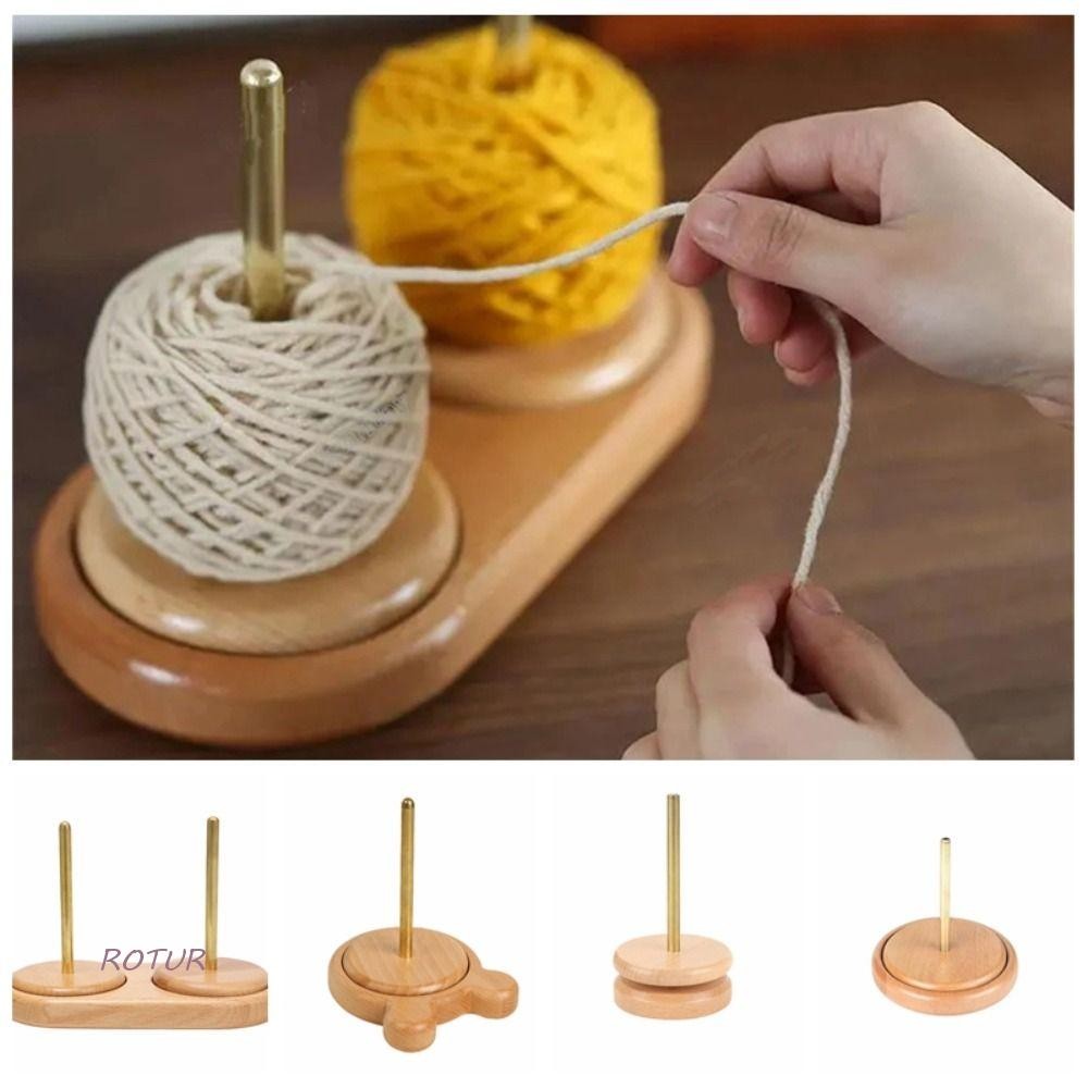 ROTUR Wooden Yarn Holder, Spinning Rotating Thread Spool, Winder ...
