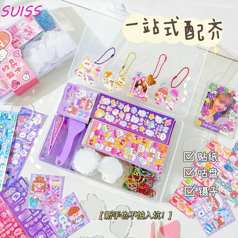 SUISS DIY Keychain Making Kit Kids Gift Paster Sticker Goo Card Set Diy ...