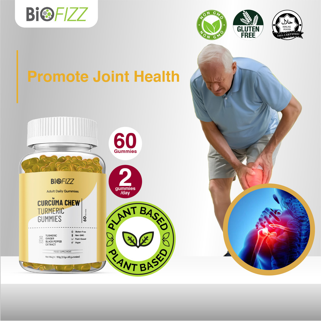 Biofizz Halal Turmeric Gummies Anti-Inflammatory Reduce Joint Pain ...